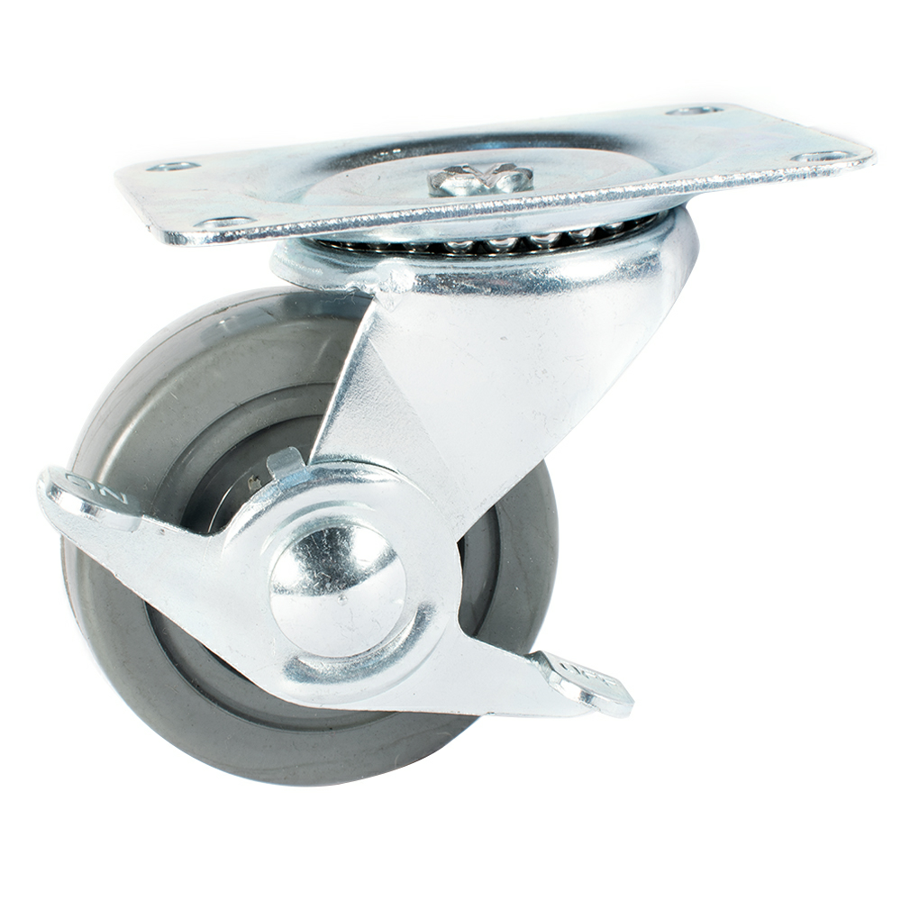 C-GD 3" General Duty Non-Marking Gray Swivel Caster with Brake | Wurth ...