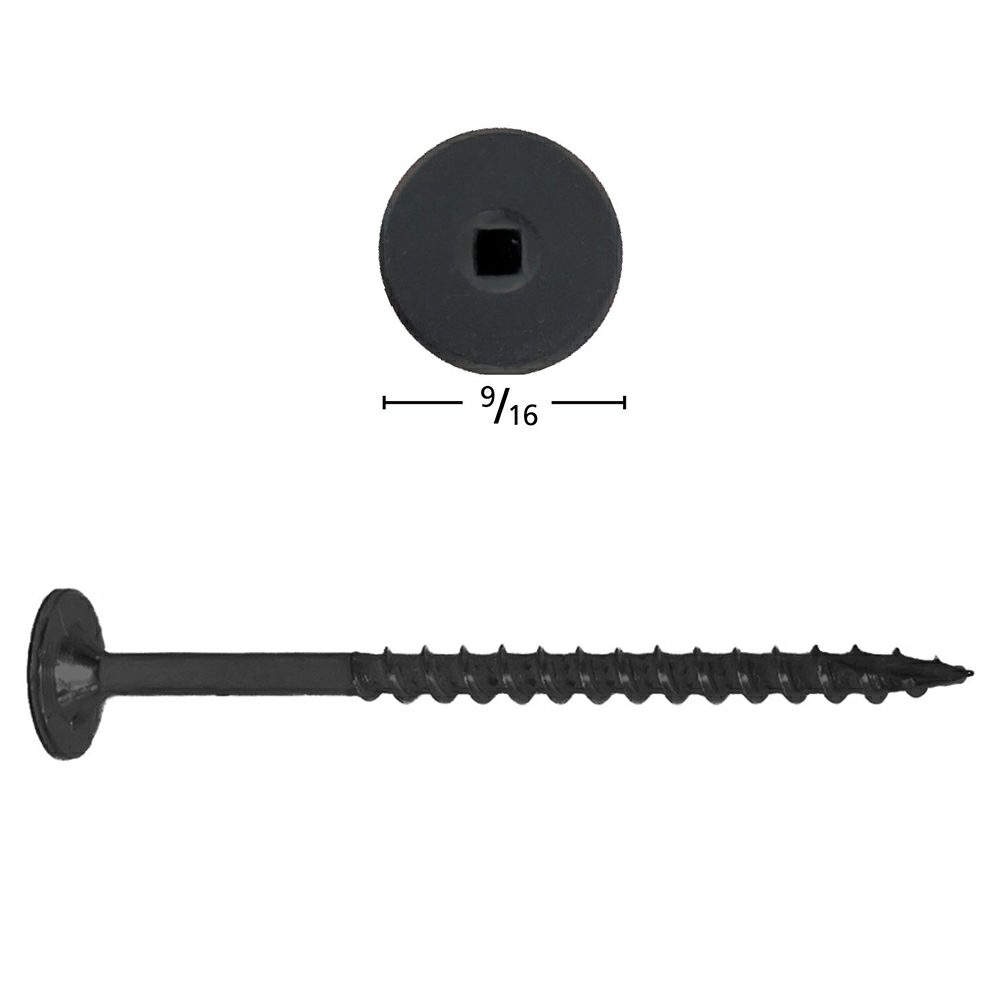 3" x 8 Power Head Square Drive Wood Screw, #10 Thread and T17 Self ...