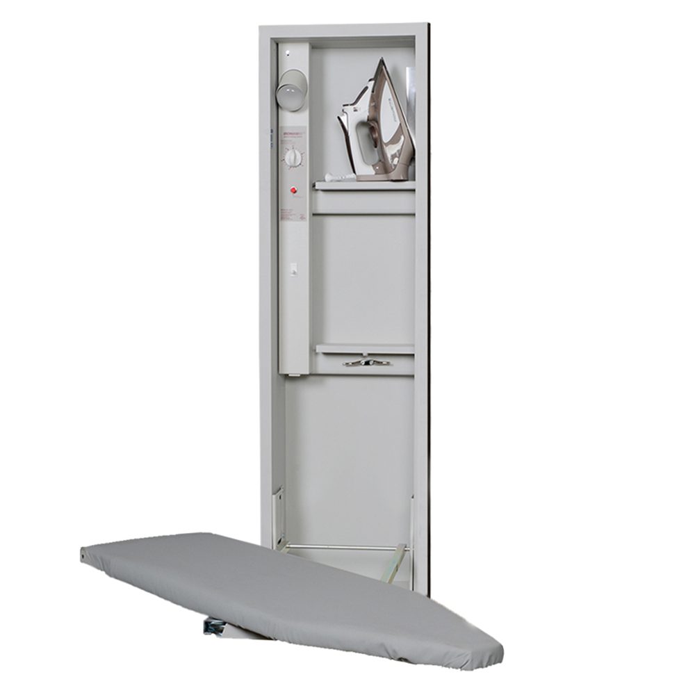 7-3/4" No-Door Electric Ironing Center with 42" Swiveling Board and ...