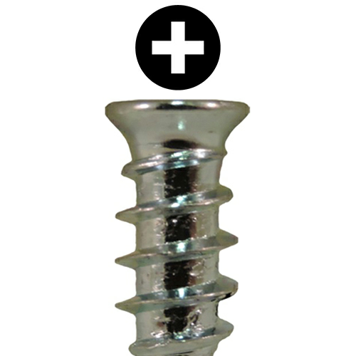 6.3mm x 13mm Flat Head Euro Screws, Phillips Drive Type B Thread and ...