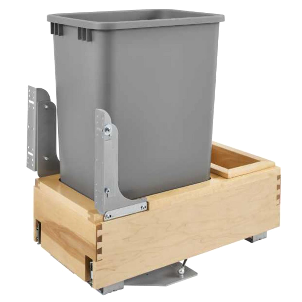 Single 50 QT Bottom-Mount Wood Waste Container Pullout, Rev-A-Motion ...