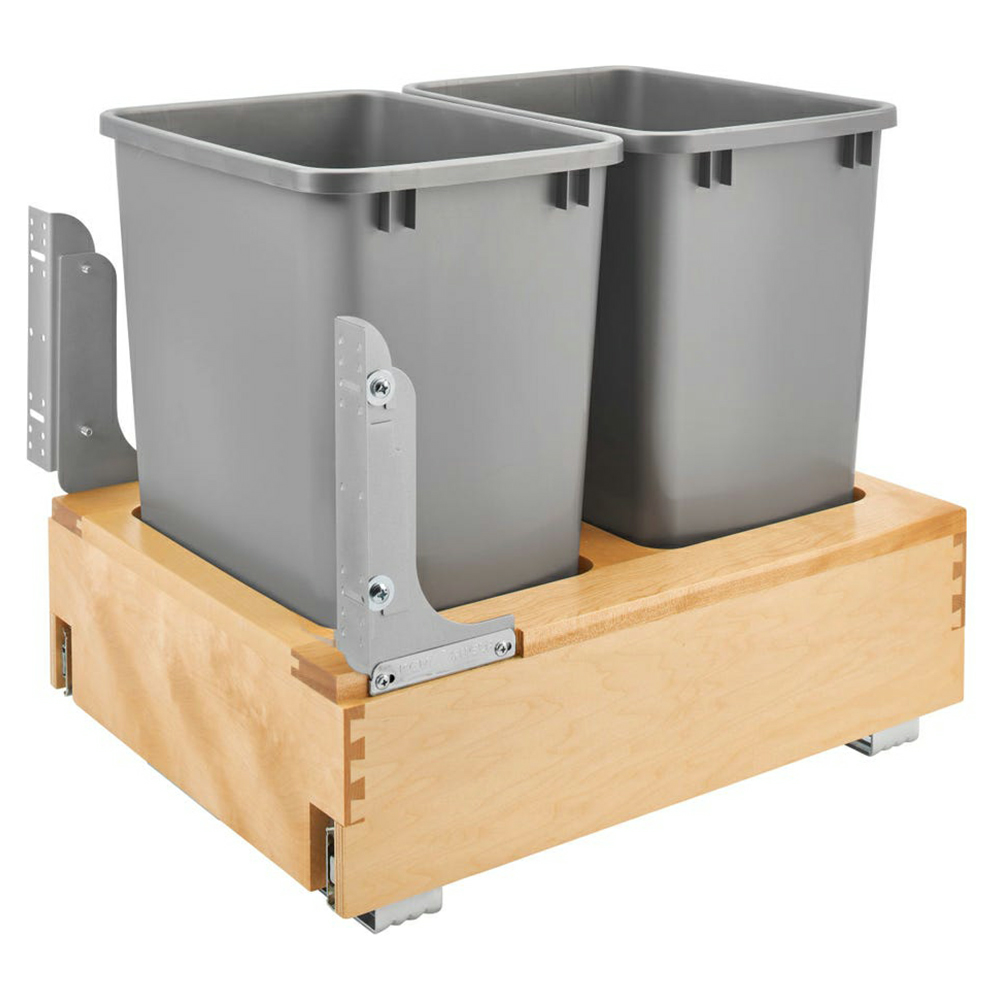 Double 35 QT Bottom-Mount Waste Container Pull-Out with Rev-A-Motion ...