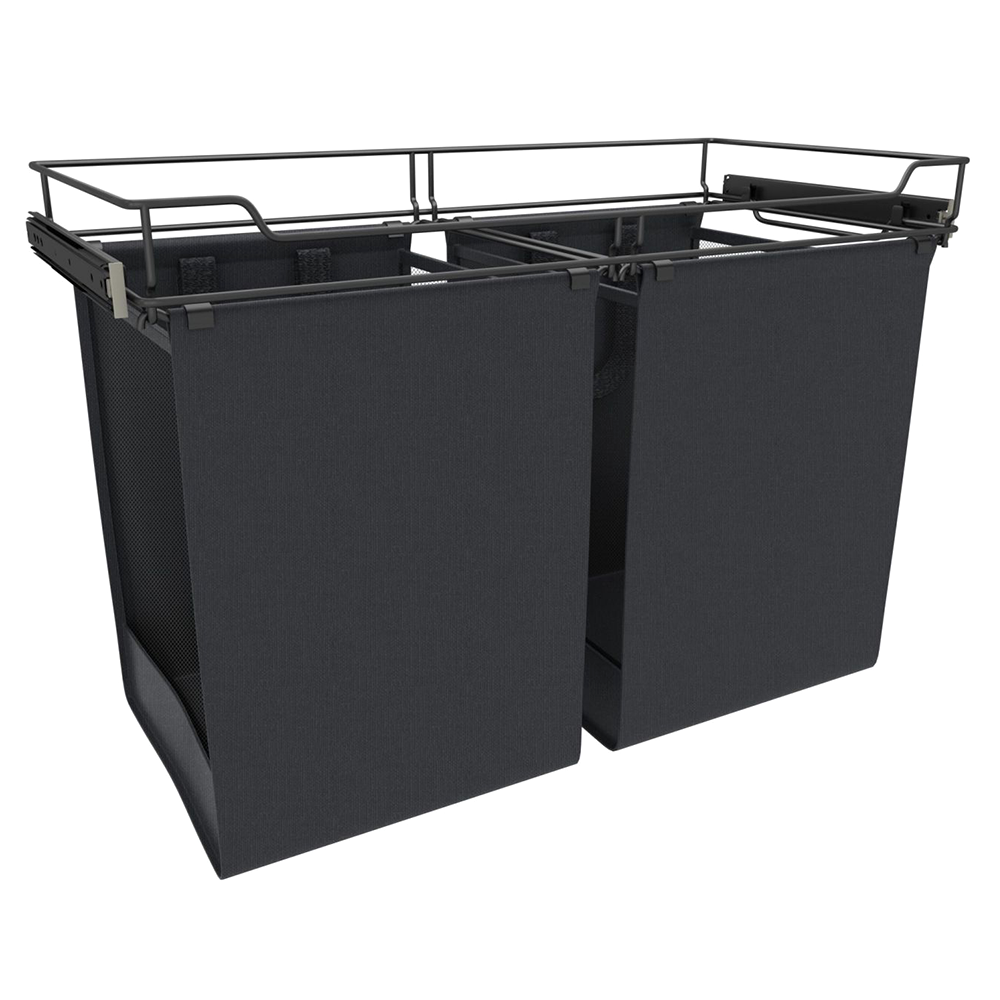 30" Wide Pull-Out Hamper with Canvas Bag, Powder-Coated Finish | Wurth ...