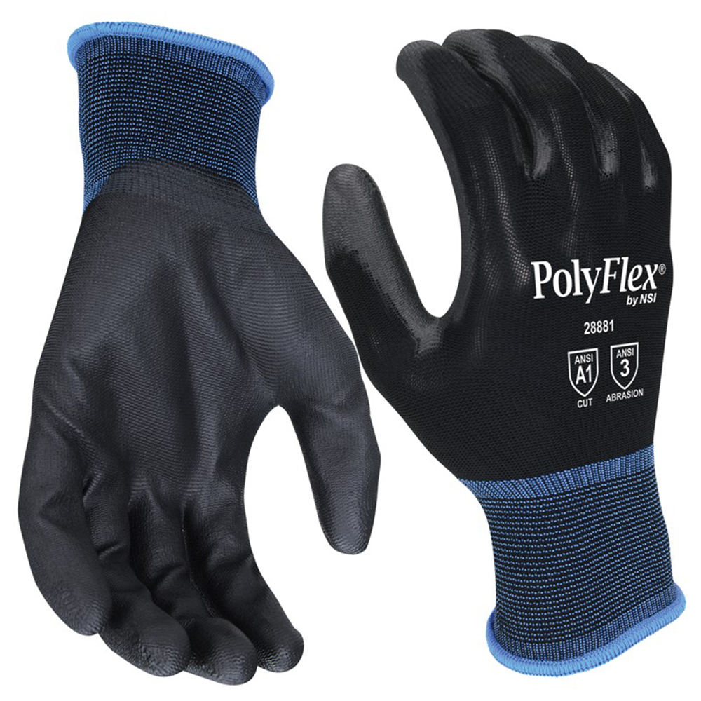 Large Nylon/Polyurethane Palm Coated Gloves, Black | Wurth Louis and ...