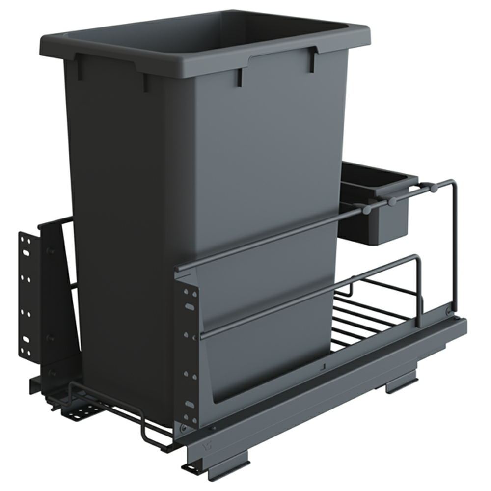 Single 35 Qt Bottom Mount Saphir Waste Container Pullout with Soft ...