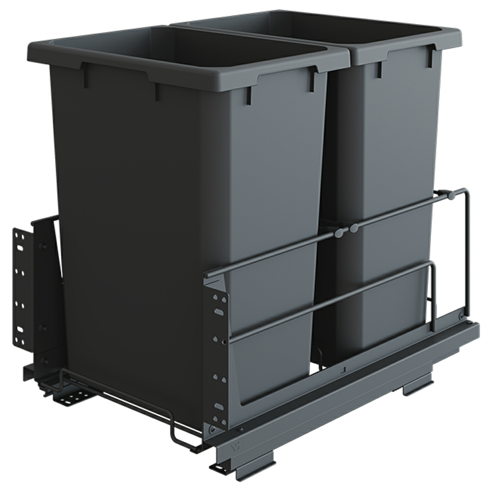 Double 50 QT Bottom-Mount Saphir Waste Container Pullout with Soft ...