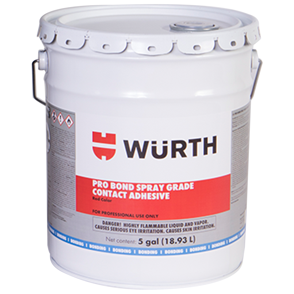 Pro Bond Spray Grade Contact Adhesive, Red, 5 Gallon Pail | Wurth Louis ...