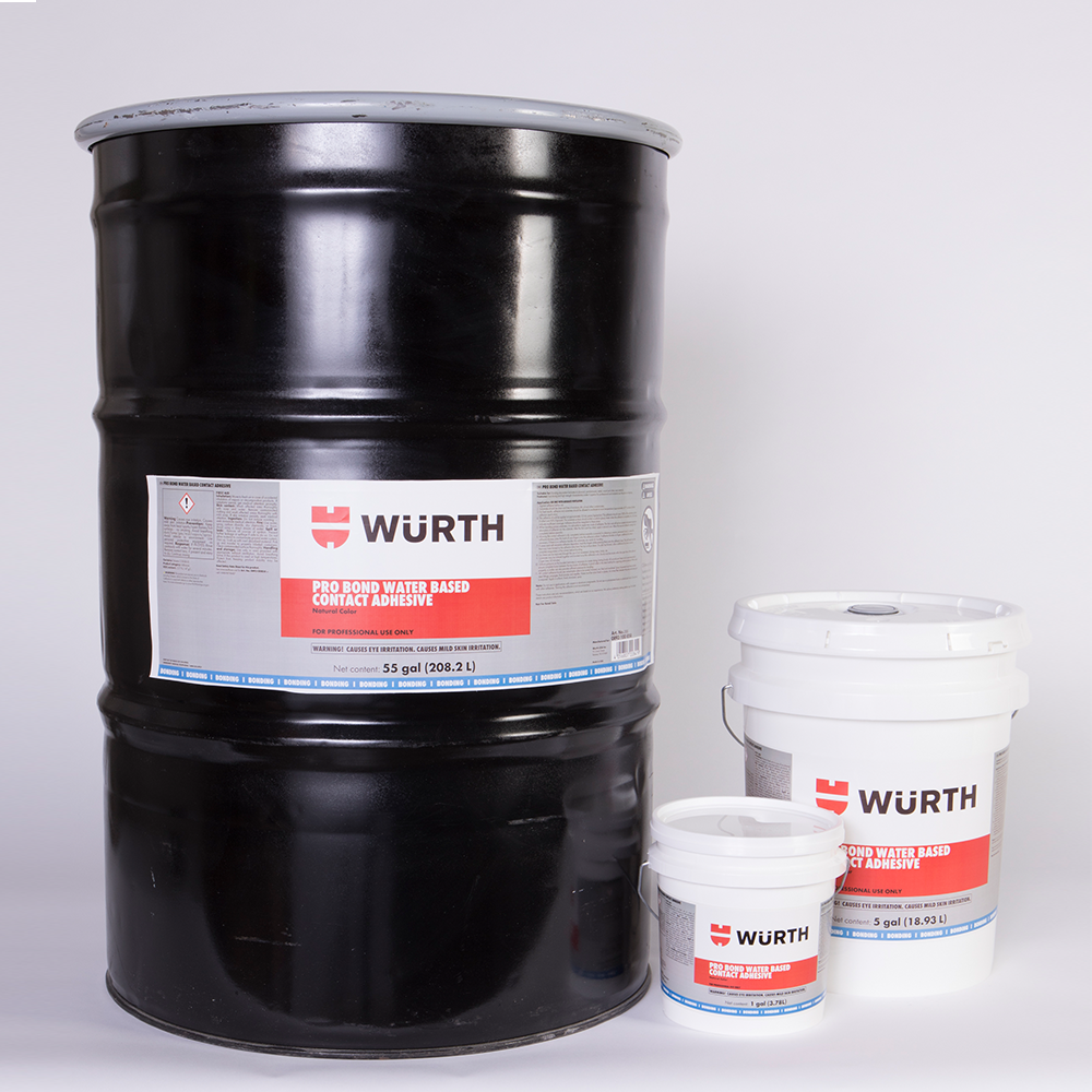 Pro Bond Water Based Contact Adhesive, Clear, 1 Gallon Canister | Wurth ...