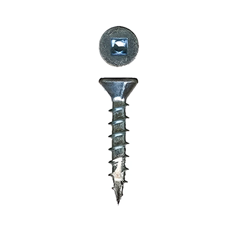 #8 x 1" Flat Head Assembly Screw, Square Drive Coarse Thread with Nibs ...