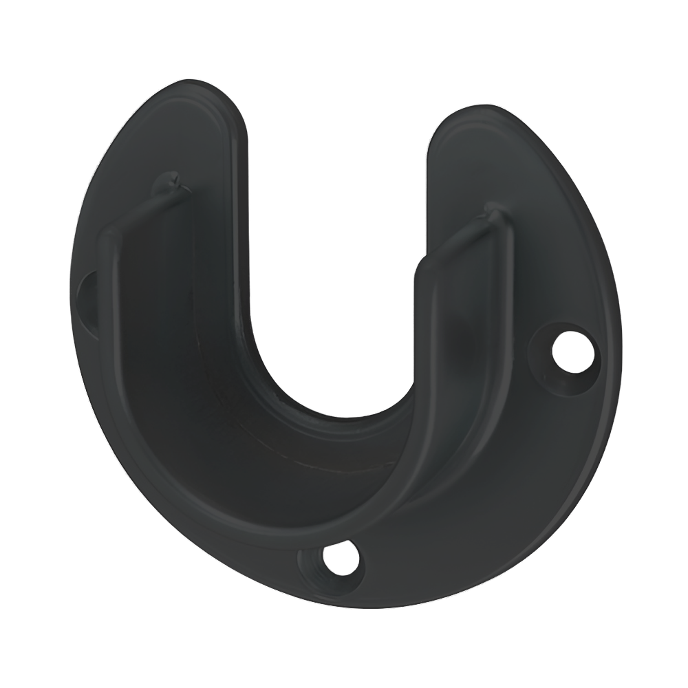 1-5/16" Diameter Open Flange for Round Closet Rods, Matte Black Finish ...